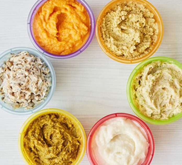 Papillas y purés para bebés de 8 meses de edad